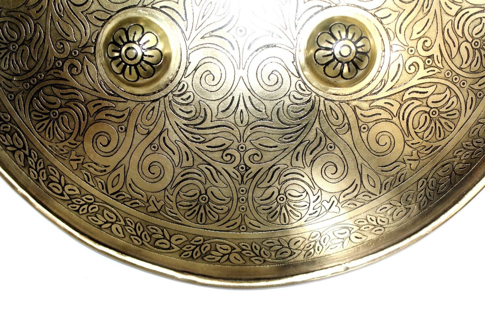 Shield Dhal India Hand Engraved Design Battle Armory Brass Polish F923 ...