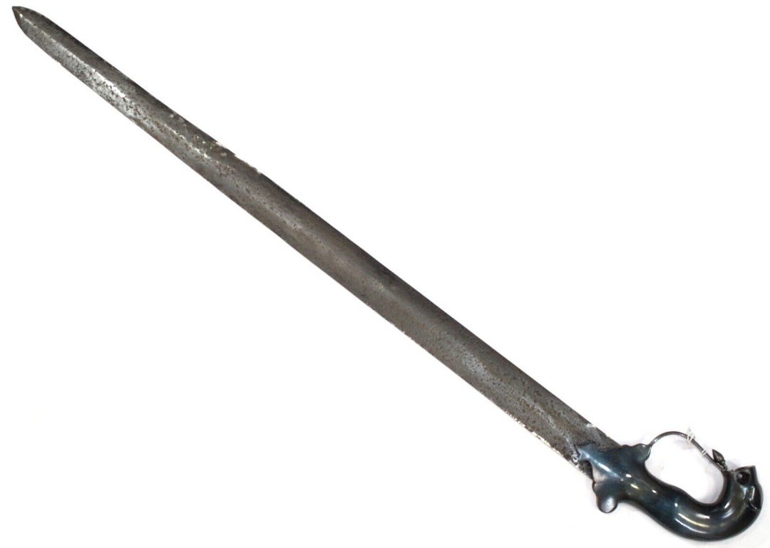 Antique Sword Kirich Kirach Kirch Hand Forged Steel Blade Tiger Head ...