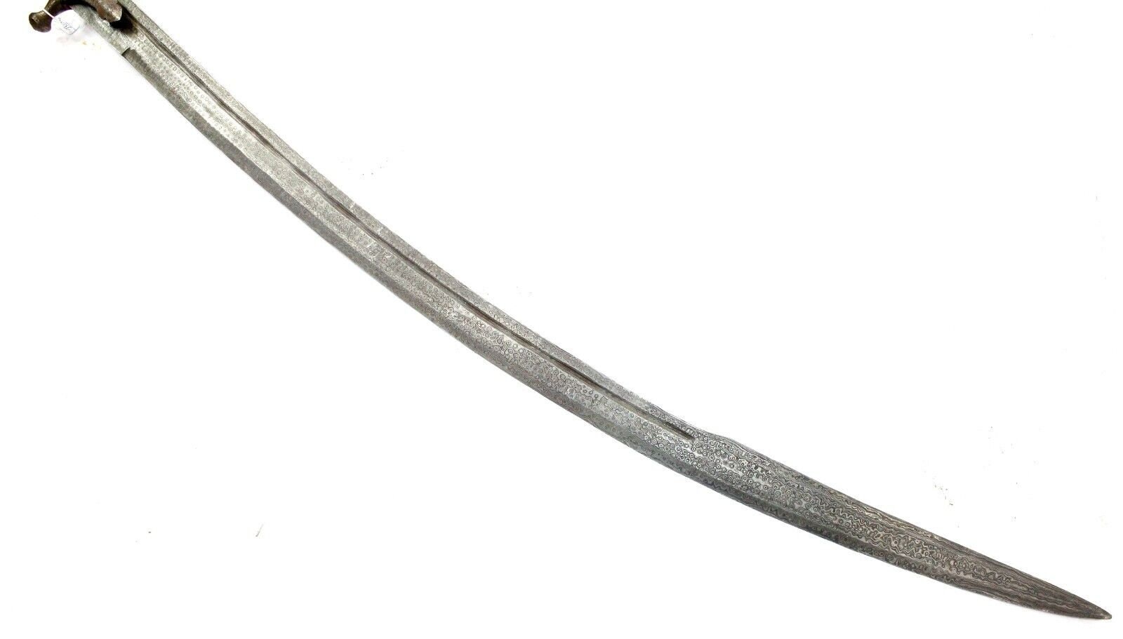 Sword Damascus Steel Blade Pure Silver Koftgari Inlay Wire Work Handle ...