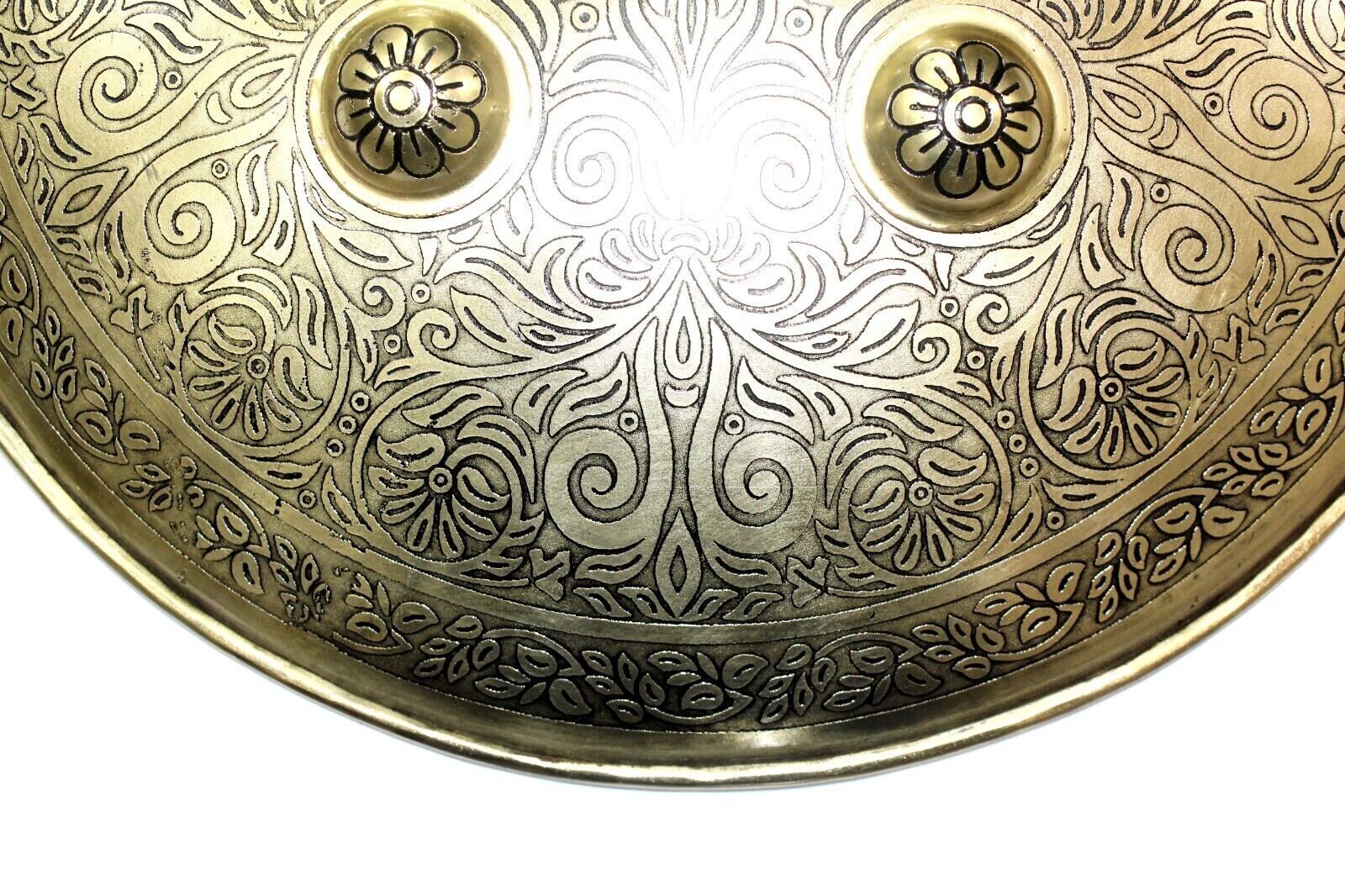 Shield Dhal India Hand Engraved Design Battle Armory Brass Polish F923 ...