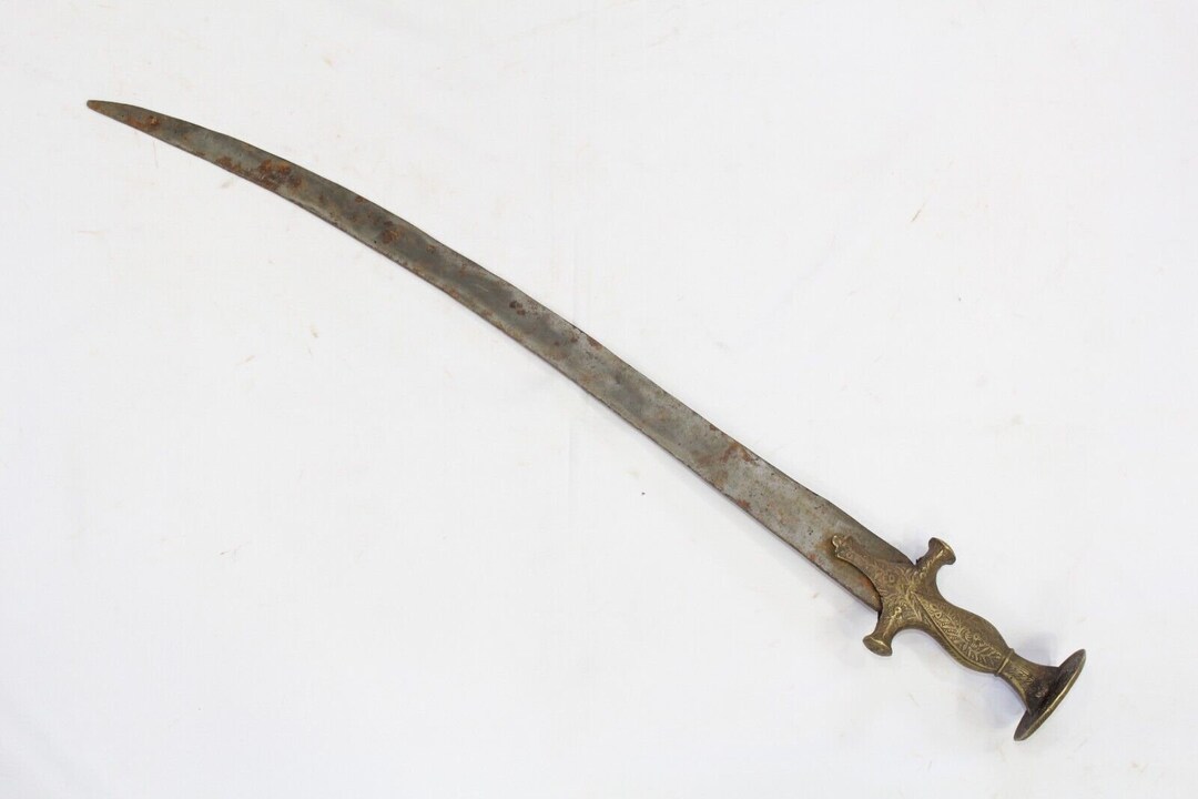 Antique Old Sword Hand Fogged Steel Blade Brass Handle W 160 - Etsy