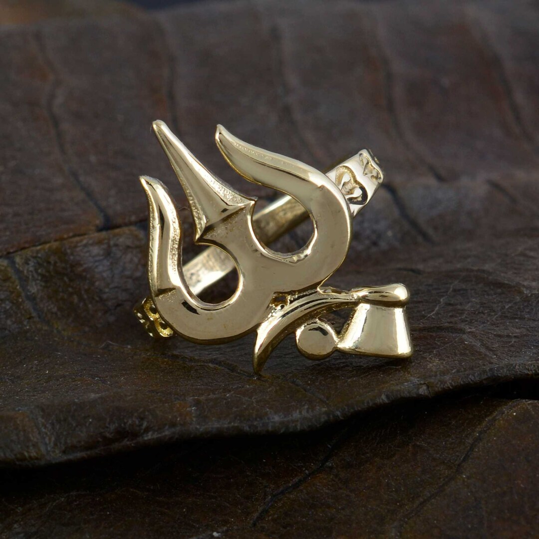 Trident Ring, 18k Gold Trident Ring, Lord Shiva Trident Ring, Gift for ...