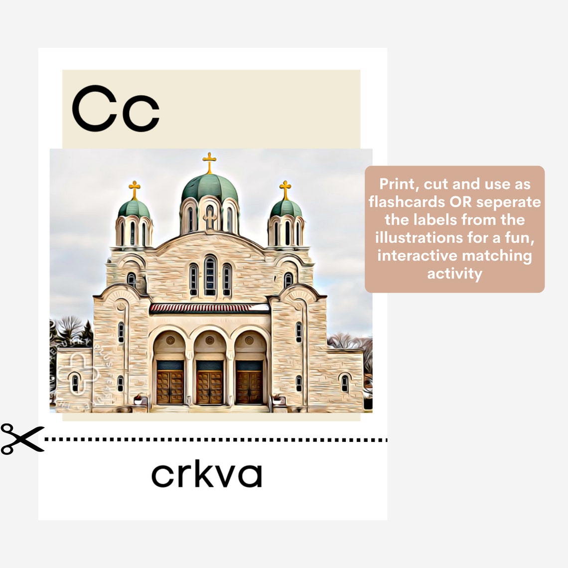 120 Flashcards in Serbian Latin Alphabet, Printable for Kids - Etsy