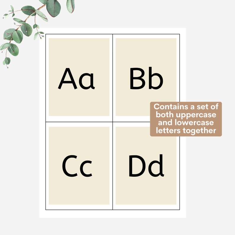 Minimalist Alphabet Printable Flashcards, Letter Cards, Digital ...