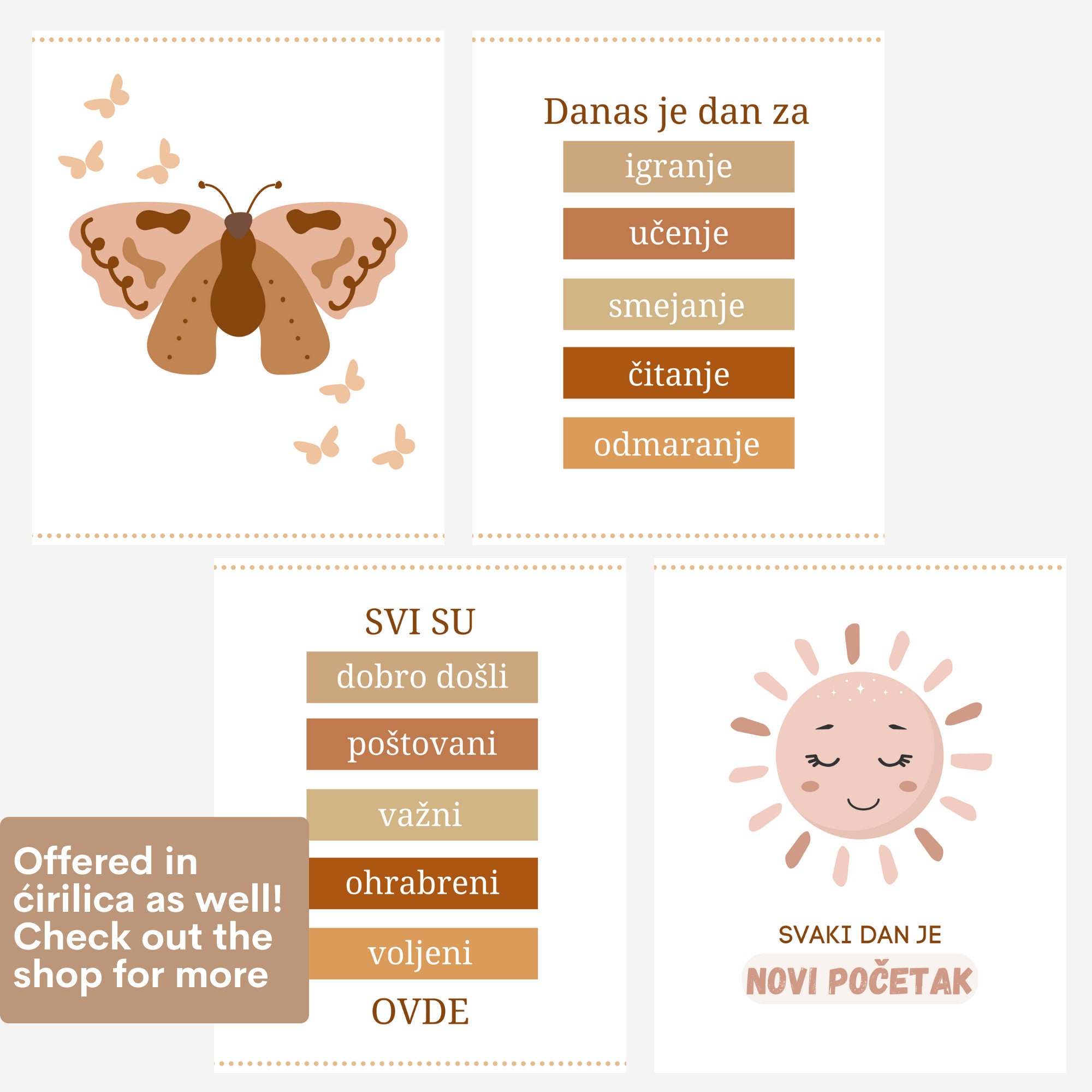 28 Serbian Neutral Educational Posters in Latinica - Etsy