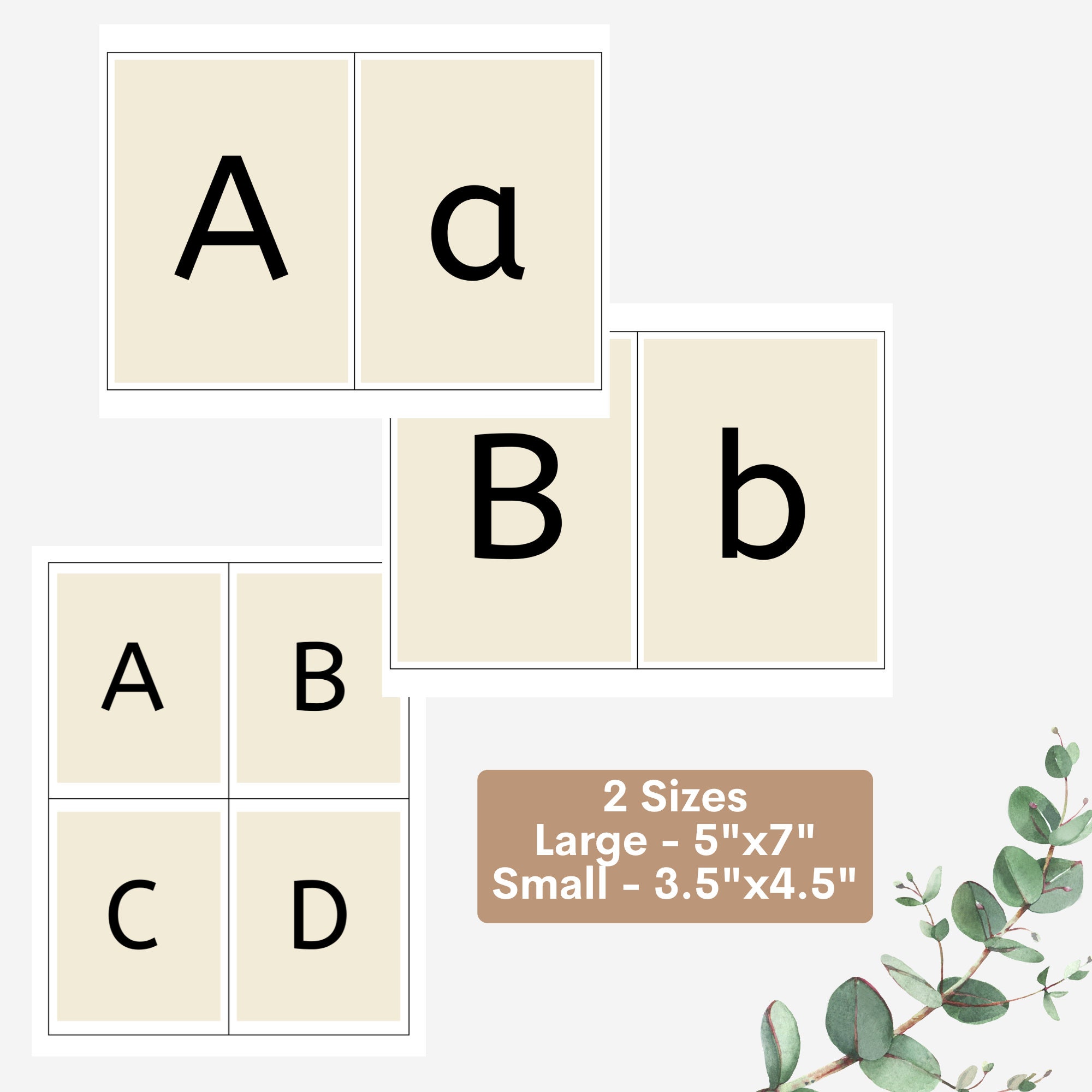 Minimalist Alphabet Printable Flashcards, Letter Cards, Digital ...