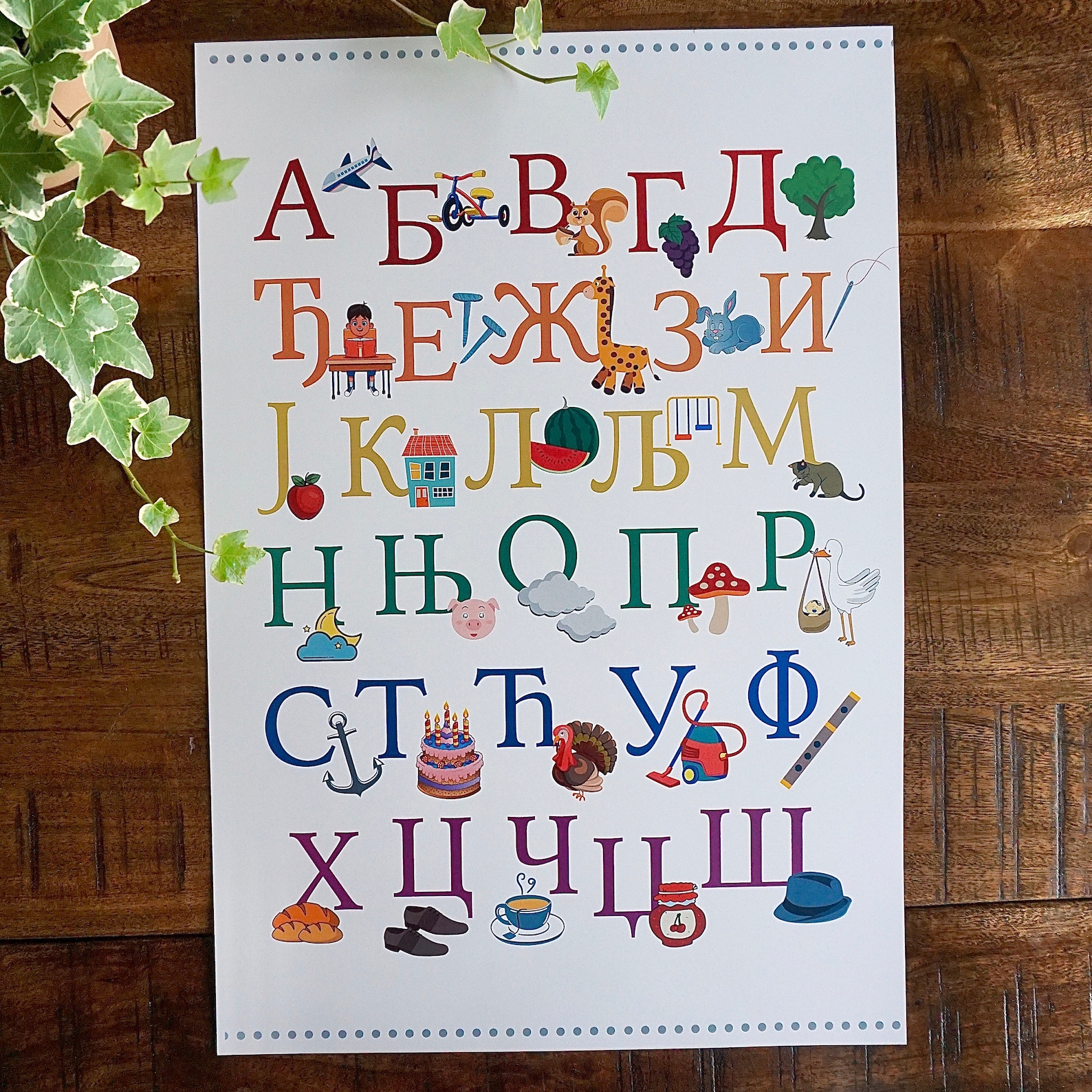 Serbian Alphabet Poster Cyrillic Educational Serbian Wall | Etsy