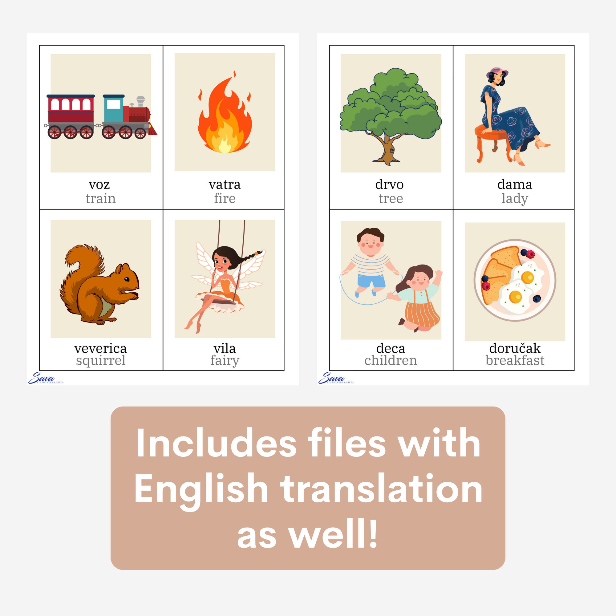 120 Flashcards in Serbian Latin Alphabet Printable for Kids - Etsy ...