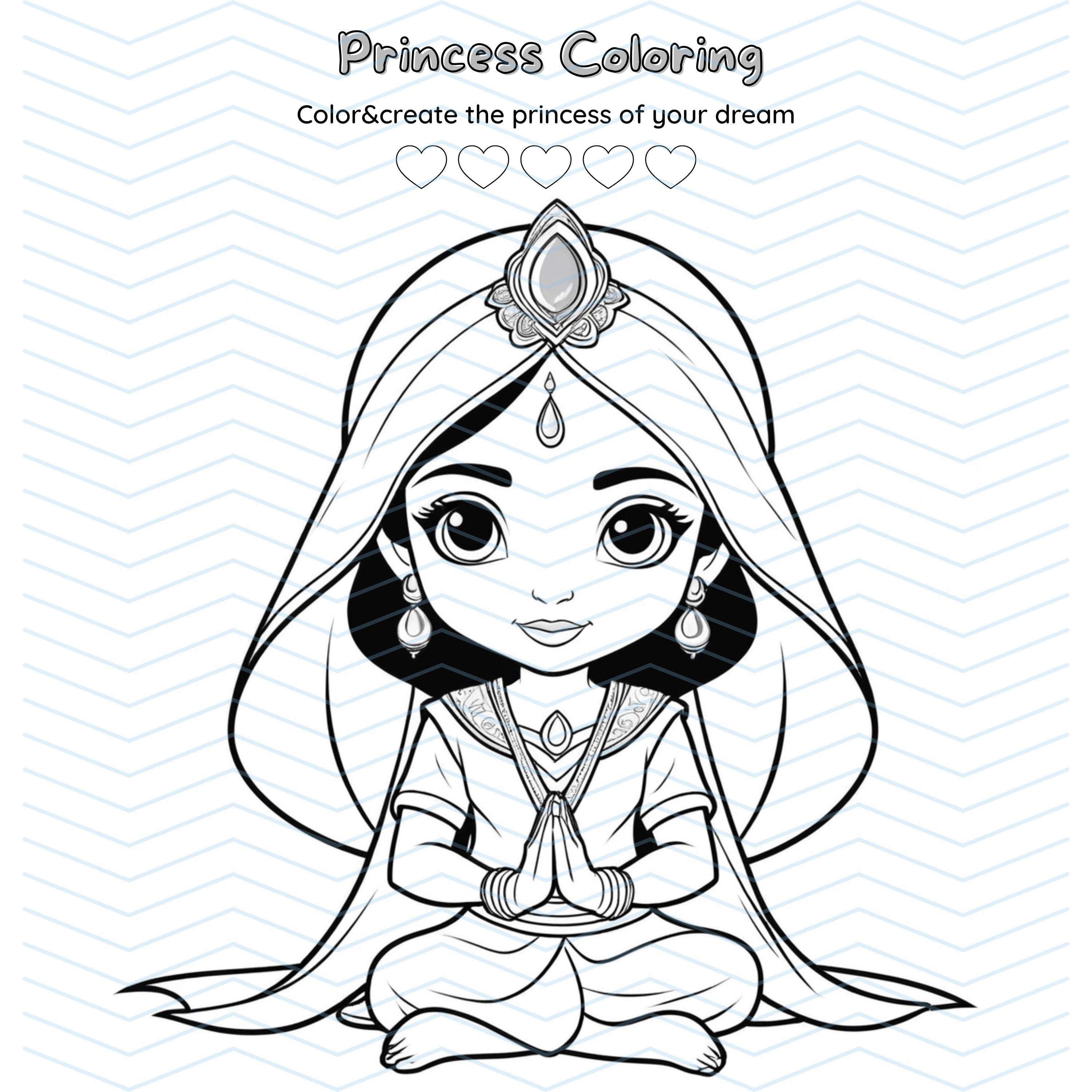Princess Characters Coloring Book | Creative Fun for Kids - Etsy