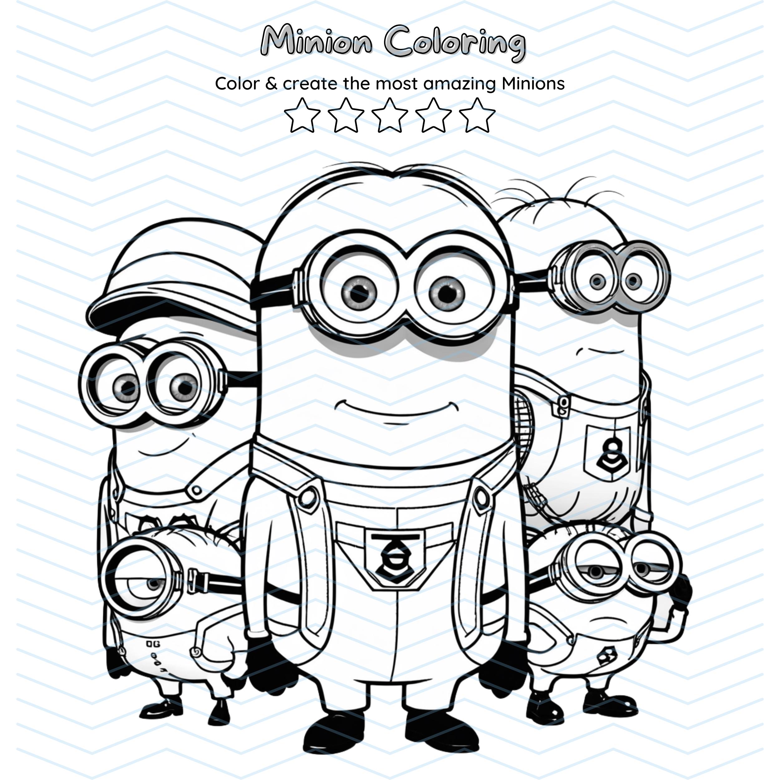 Minions Coloring Book for Kids - Fun Printable Characters Activity ...