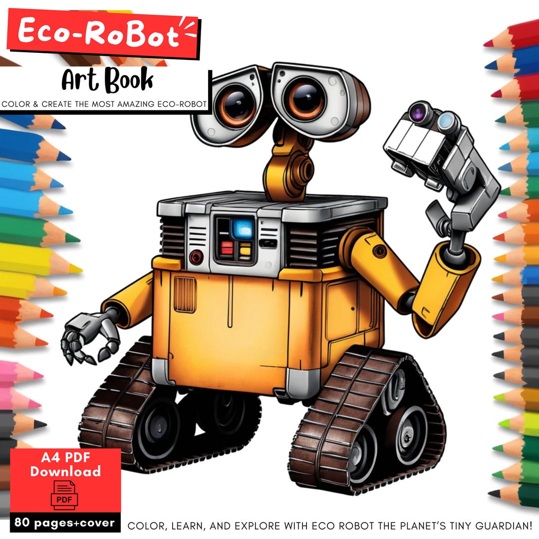 Eco Robot Printable Coloring Pages - Cute Robot Explorers, Perfect for ...