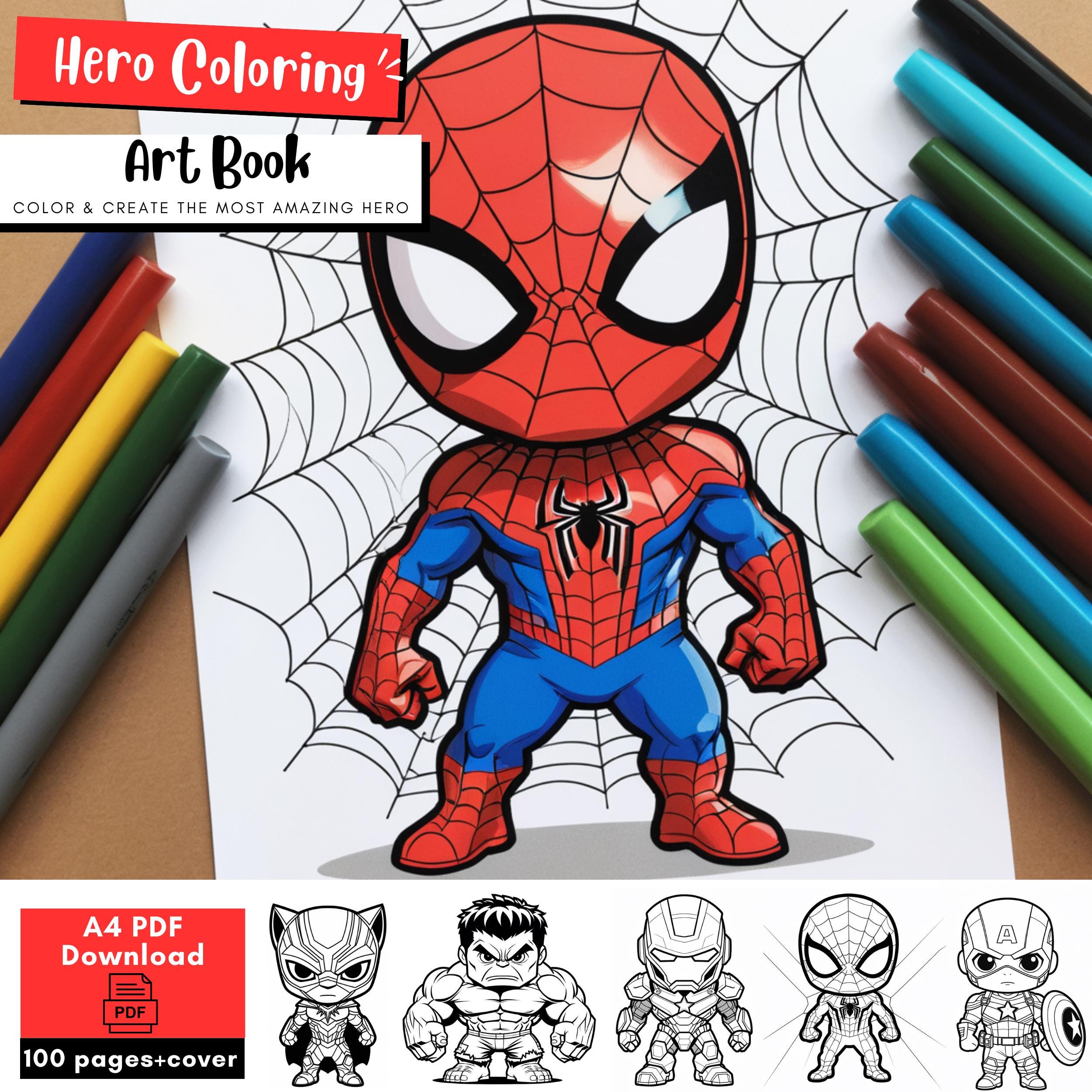 Superhero Coloring Book for Kids | Printable Fun Art Pages,digital ...