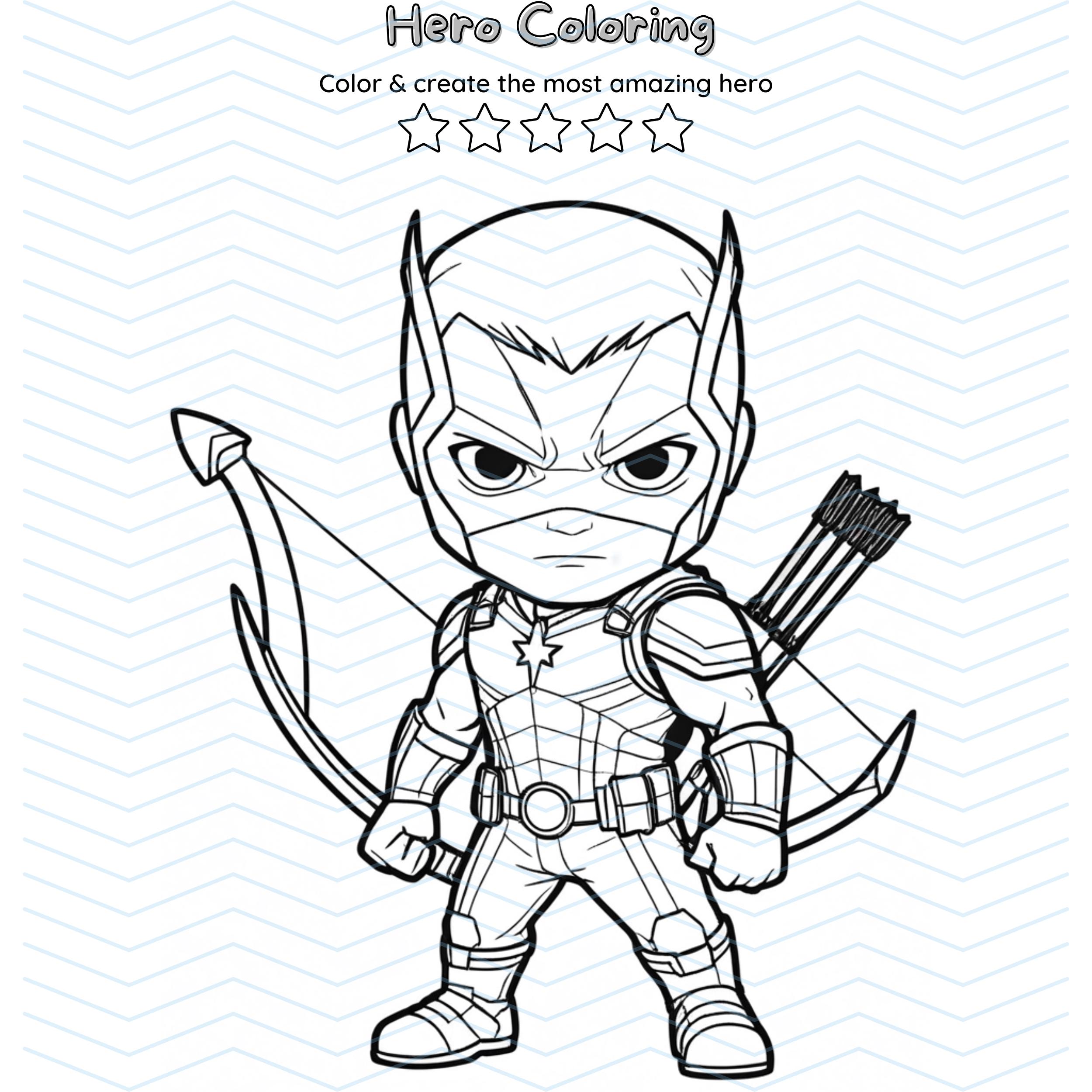 Superhero Coloring Book for Kids | Printable Fun Art Pages,digital ...