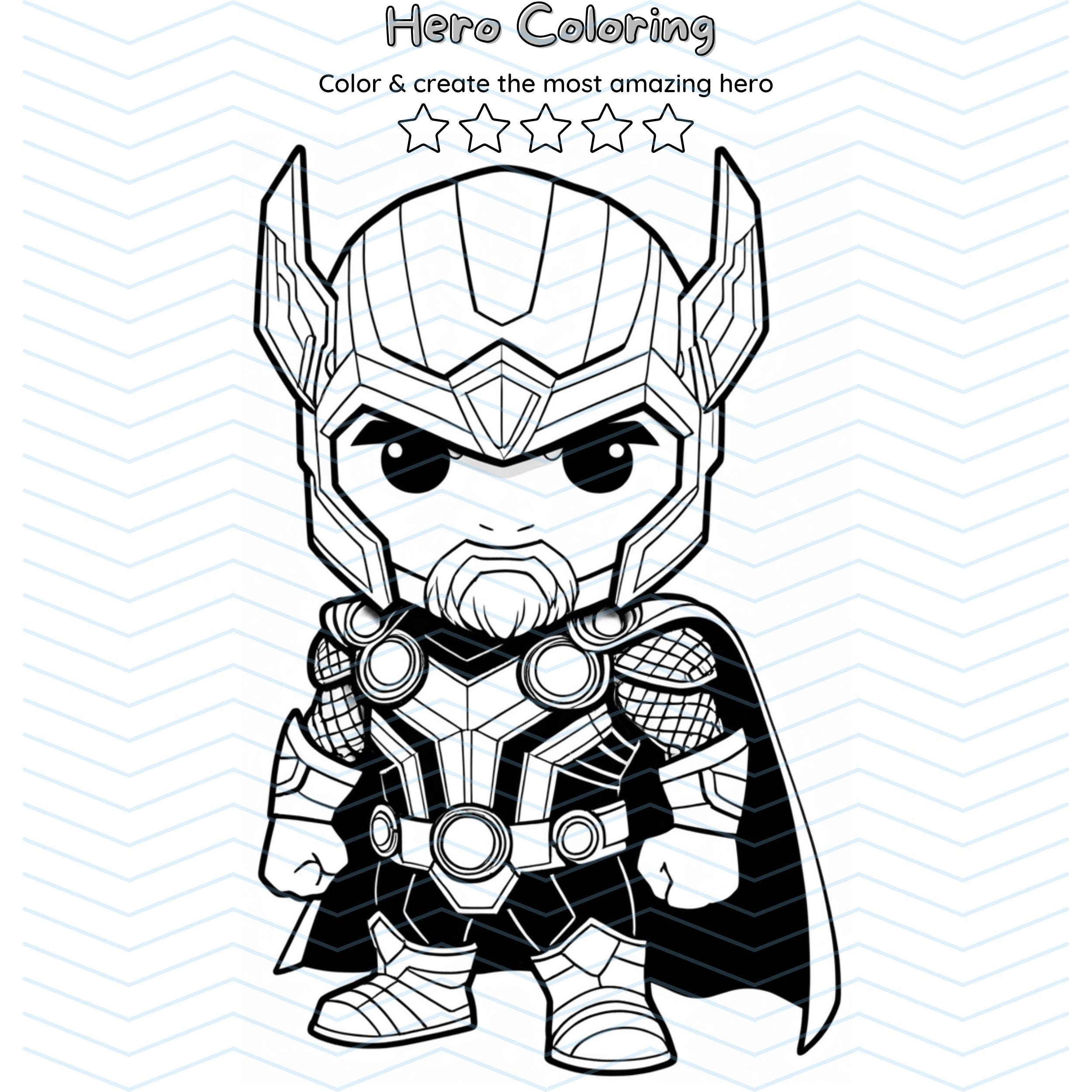 Superhero Coloring Book for Kids | Printable Fun Art Pages,digital ...