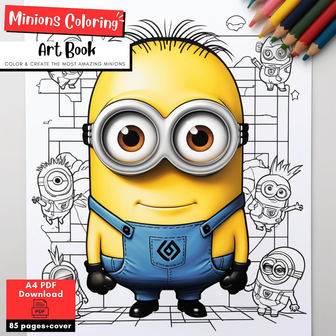 Minions Coloring Book for Kids - Fun Printable Characters Activity ...