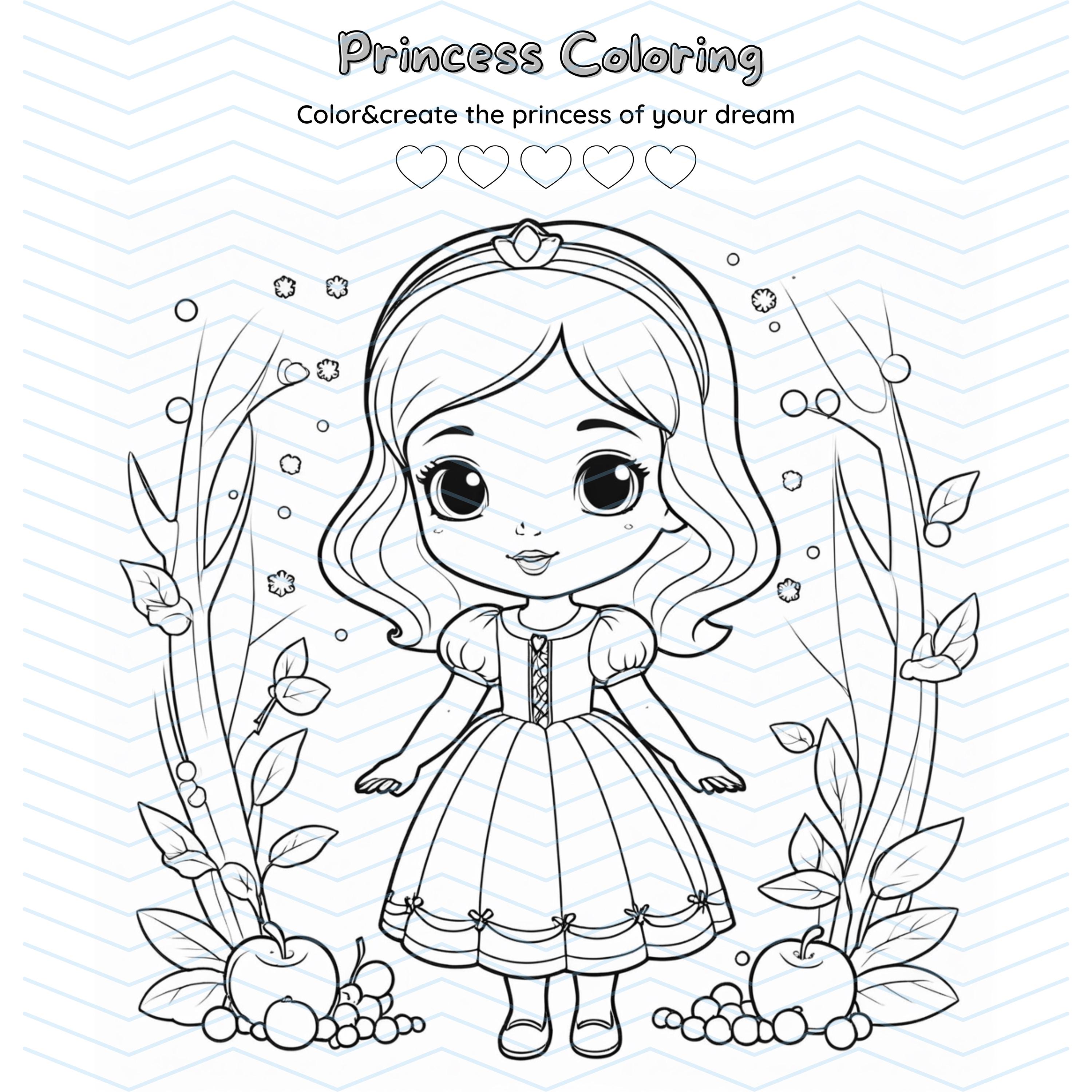 Princess Characters Coloring Book | Creative Fun for Kids - Etsy