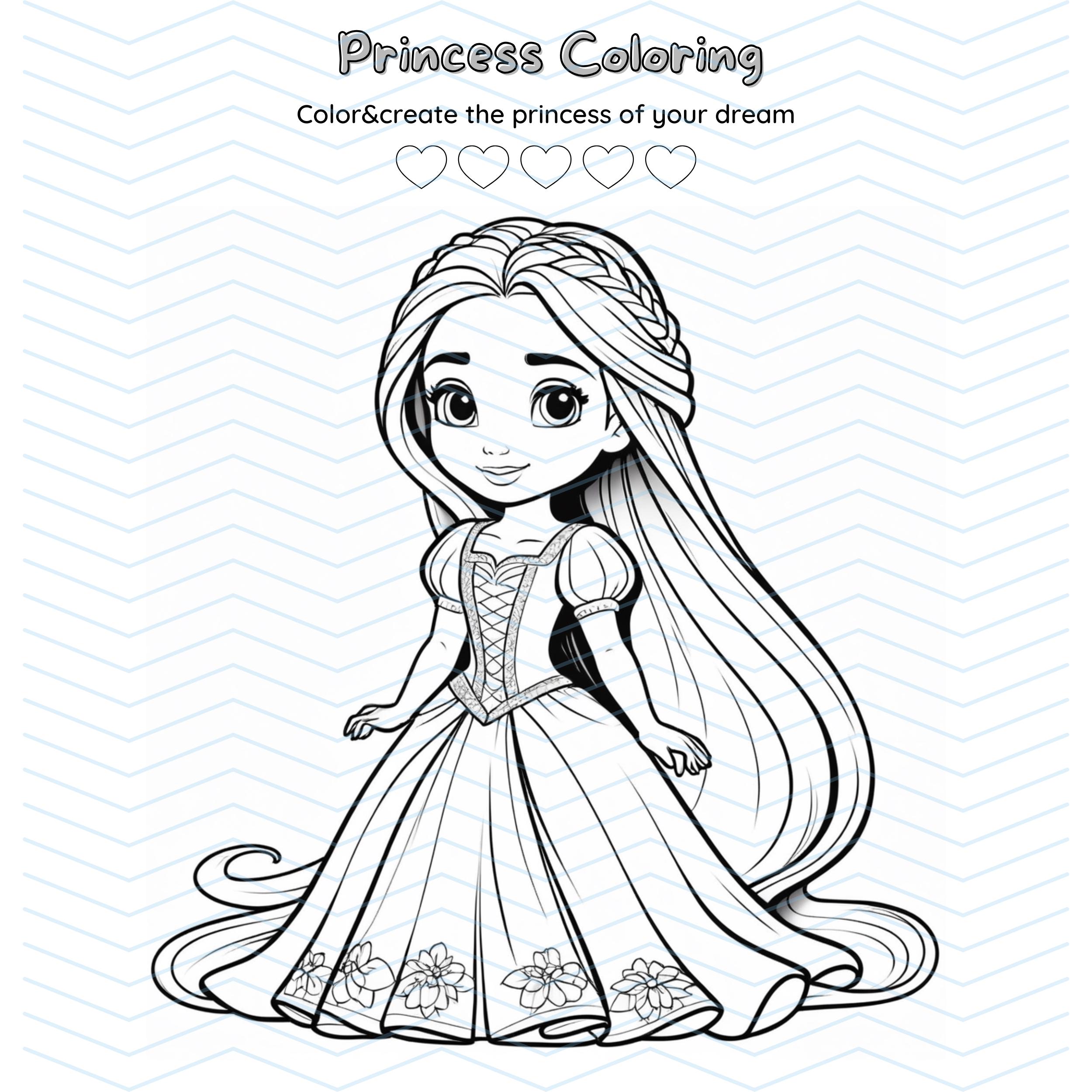 Princess Characters Coloring Book Creative Fun for Kids - Etsy