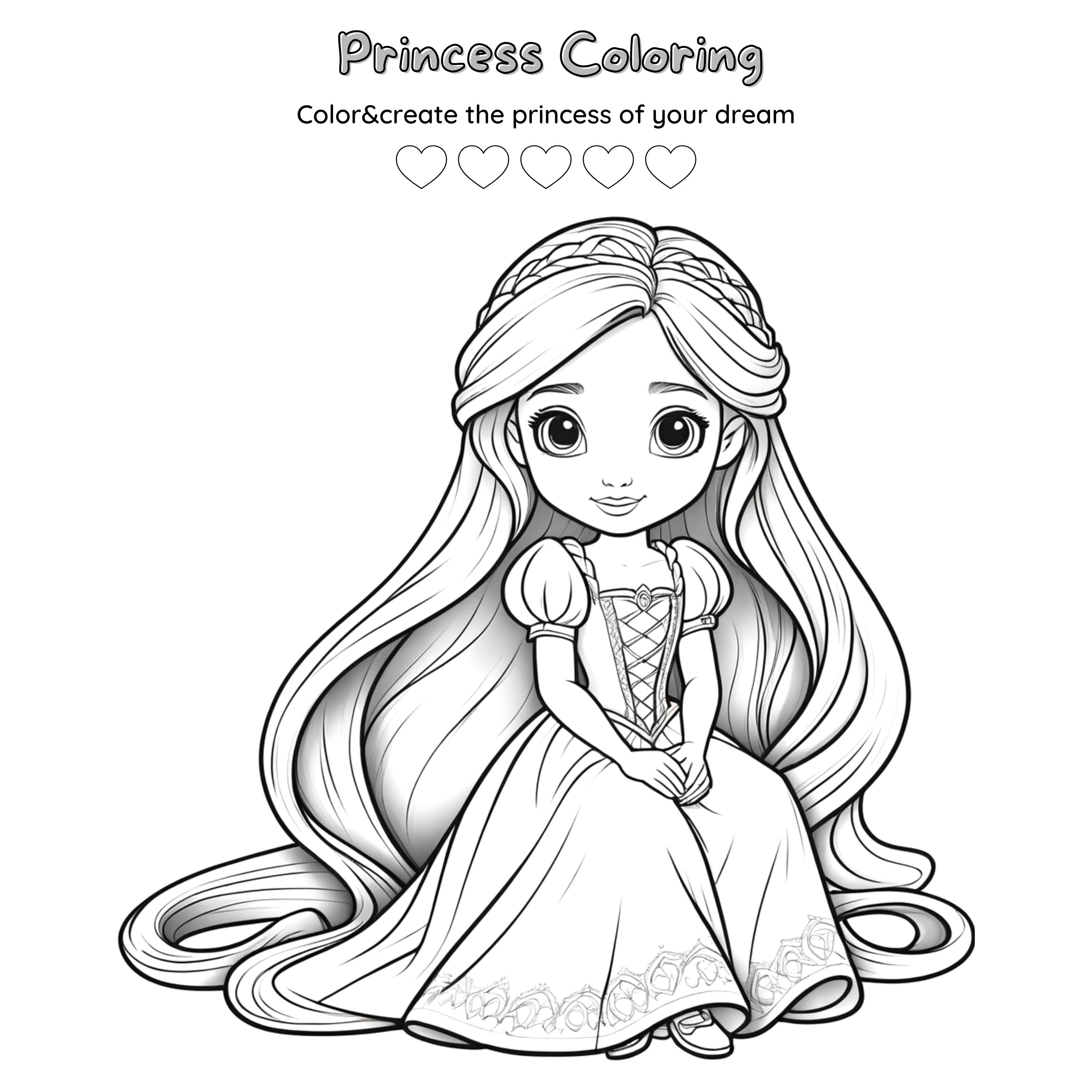 Princess Characters Coloring Book | Creative Fun for Kids - Etsy