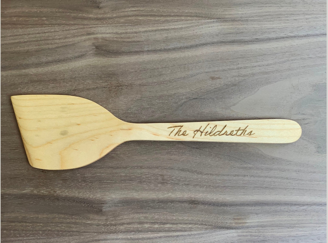 Wooden Angled Spatula, Laser Engraved, Personalized Utensil ...