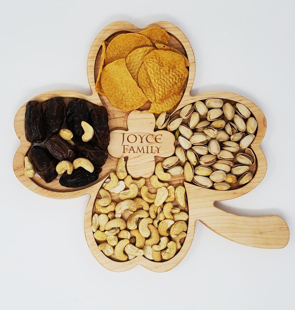 Engraved Wooden Four Leaf Clover,saint Patrick's Day Charcuterie,theme ...