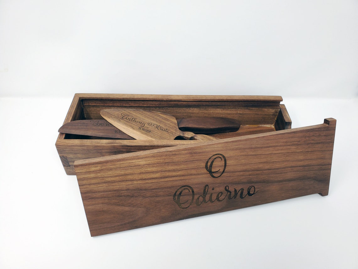 Cake Serving Set Box Wedding Wooden Box Wedding Cake Set - Etsy