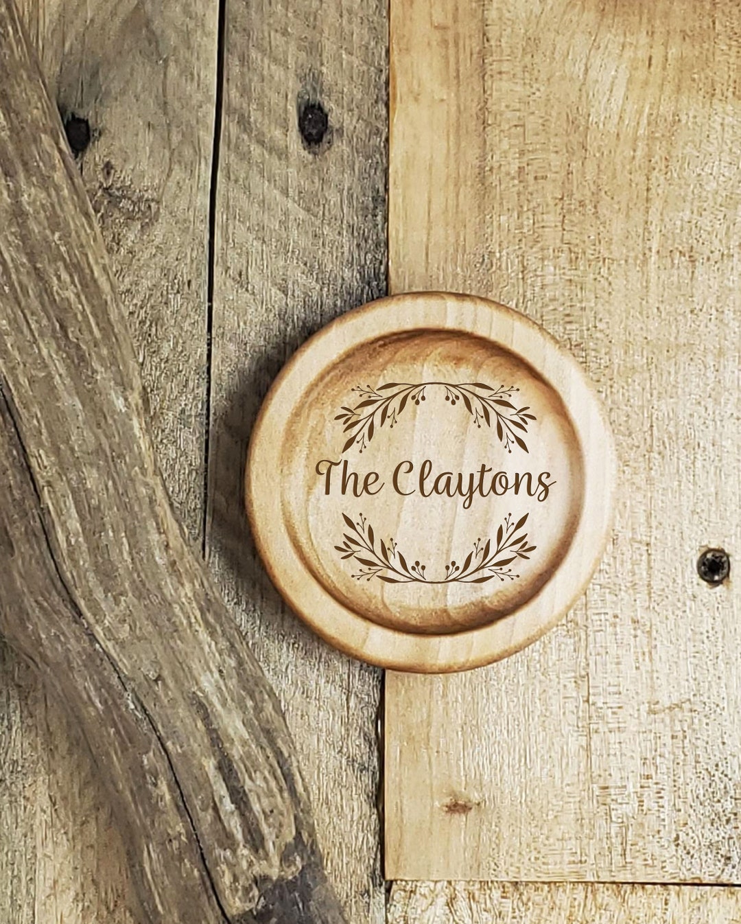 Personalized Wooden Round Ring Tray,mom Gift,valet Tray,jewlery Box ...