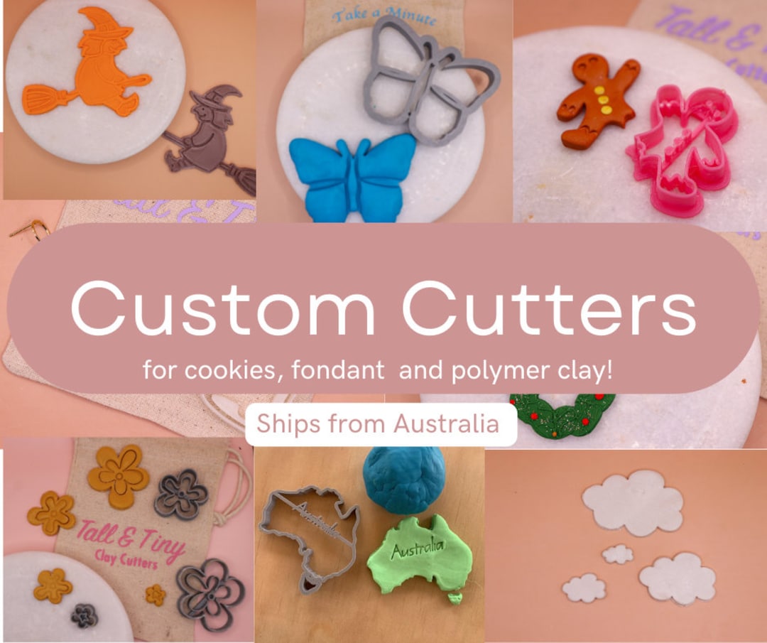 Custom Cookie, Polymer Clay and Fondant Cutters. Personalised Cookie ...