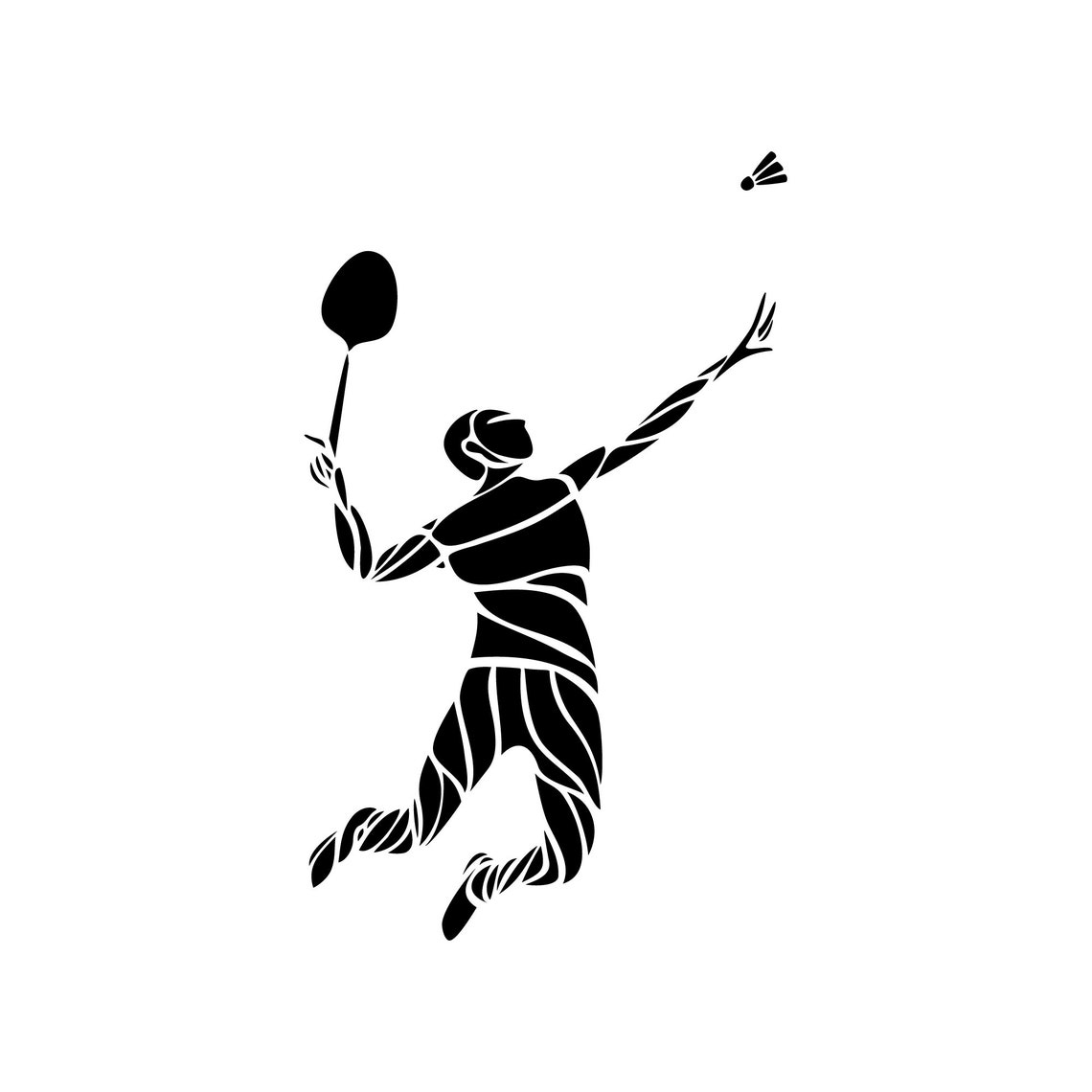 Badminton Players / Badminton Black Shapes Abstract Silhouette | Etsy