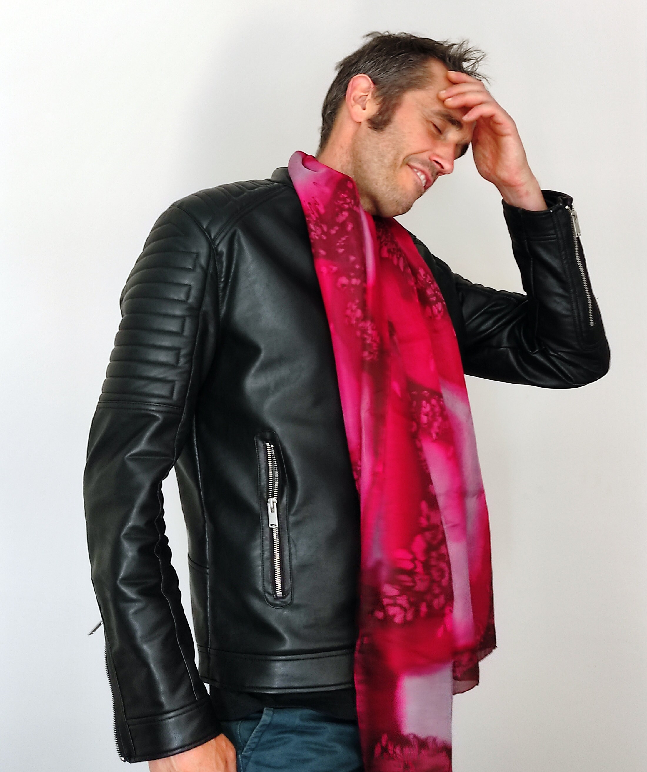 Burgundy Hand Painted Infinity Silk Scarf for Casual Men - Etsy