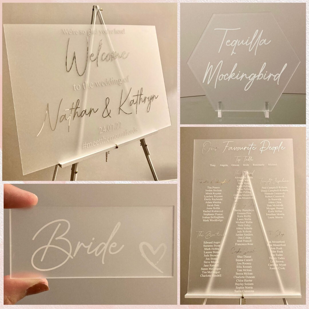 Ultimate Frosted Acrylic Signage Wedding Package- Includes: Wedding ...