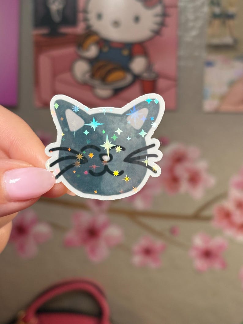 Mr. Whiskers Cat Sticker *HOLOGRAPHIC* - Etsy