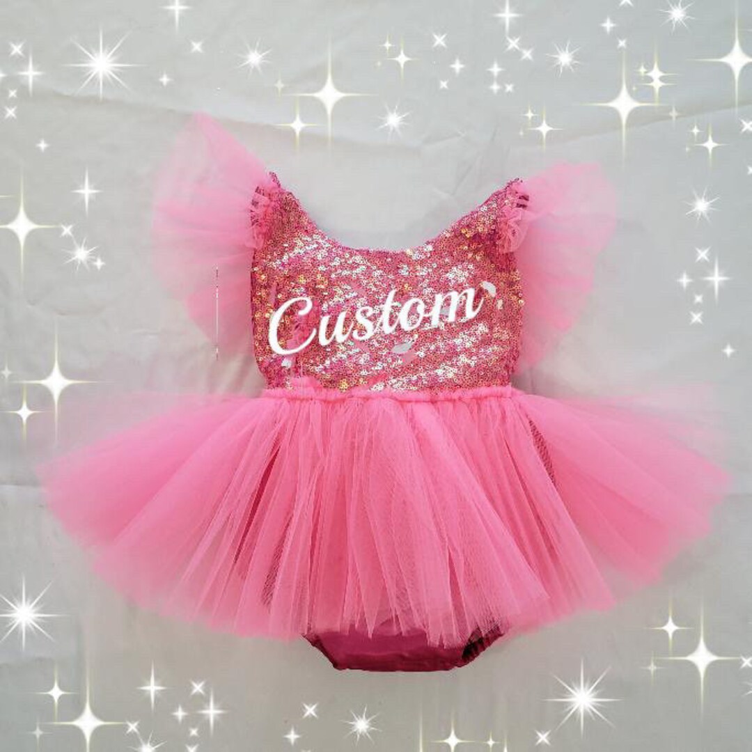 READY TO SHIP Neon Pink Tutu Romper/b Doll Pink Romper/ Pink - Etsy
