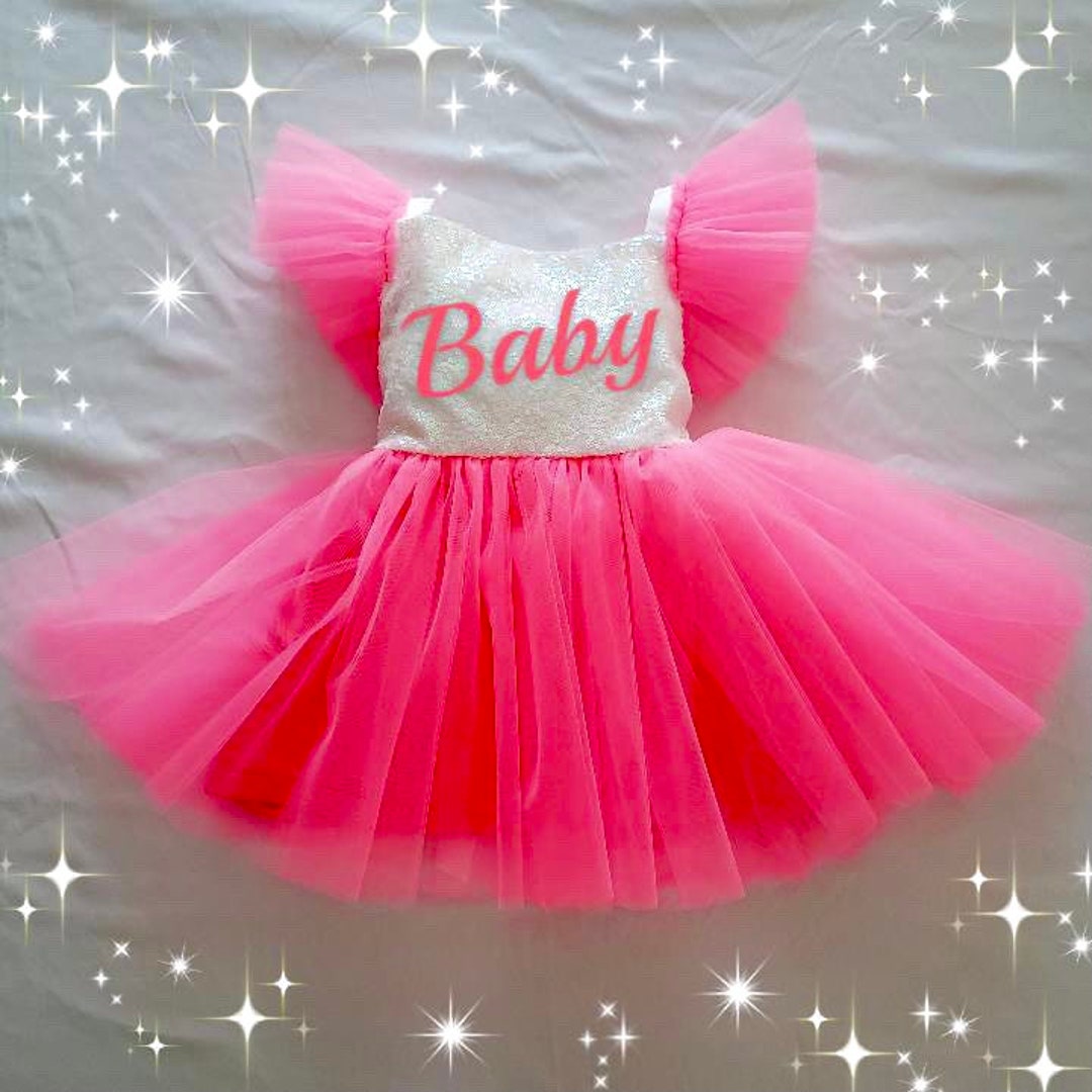 Neon Pink B Doll Dress/ Hot Pink Dress / Doll Girl Costume / - Etsy