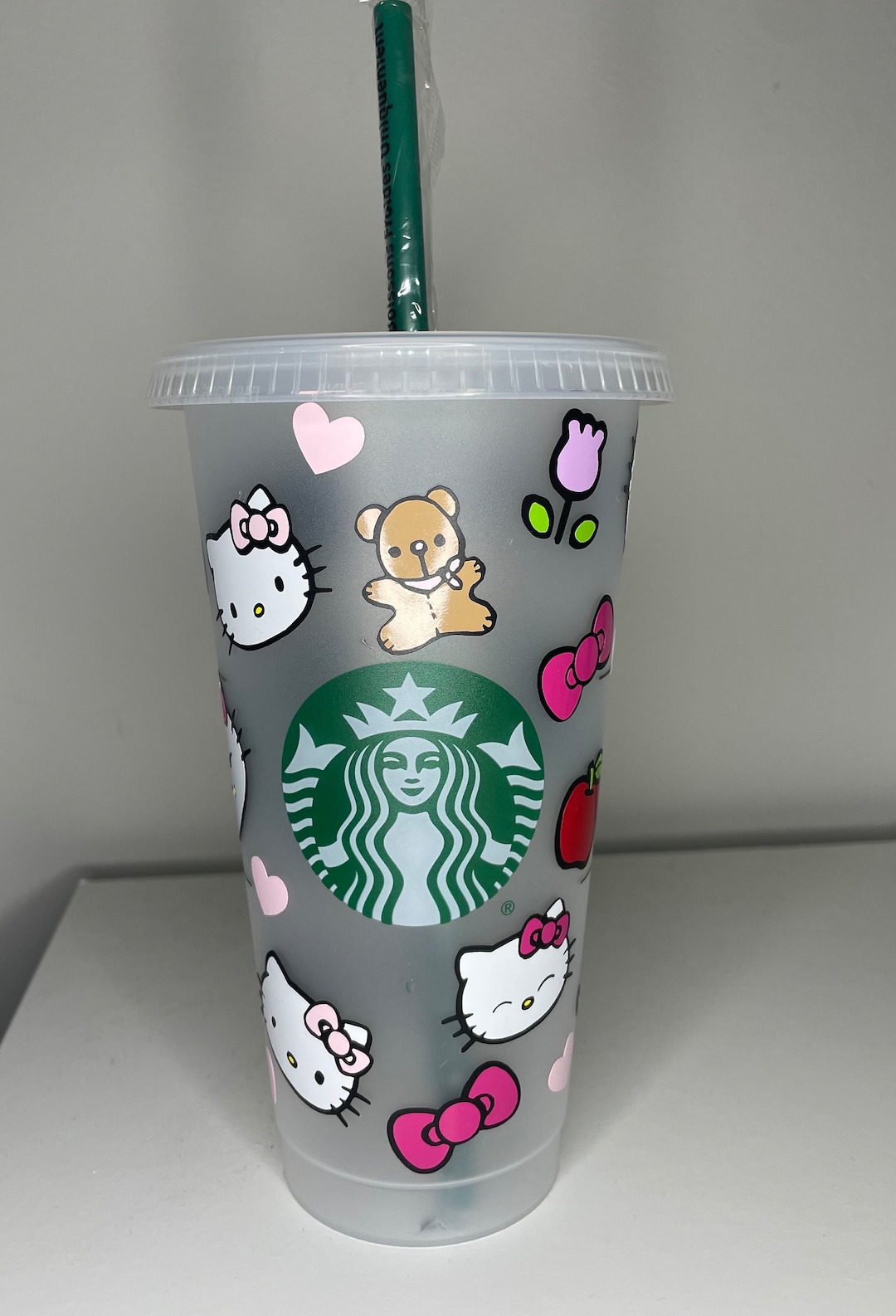 Hello Kitty Cold Cup Hello Kitty Starbucks Cup - Etsy