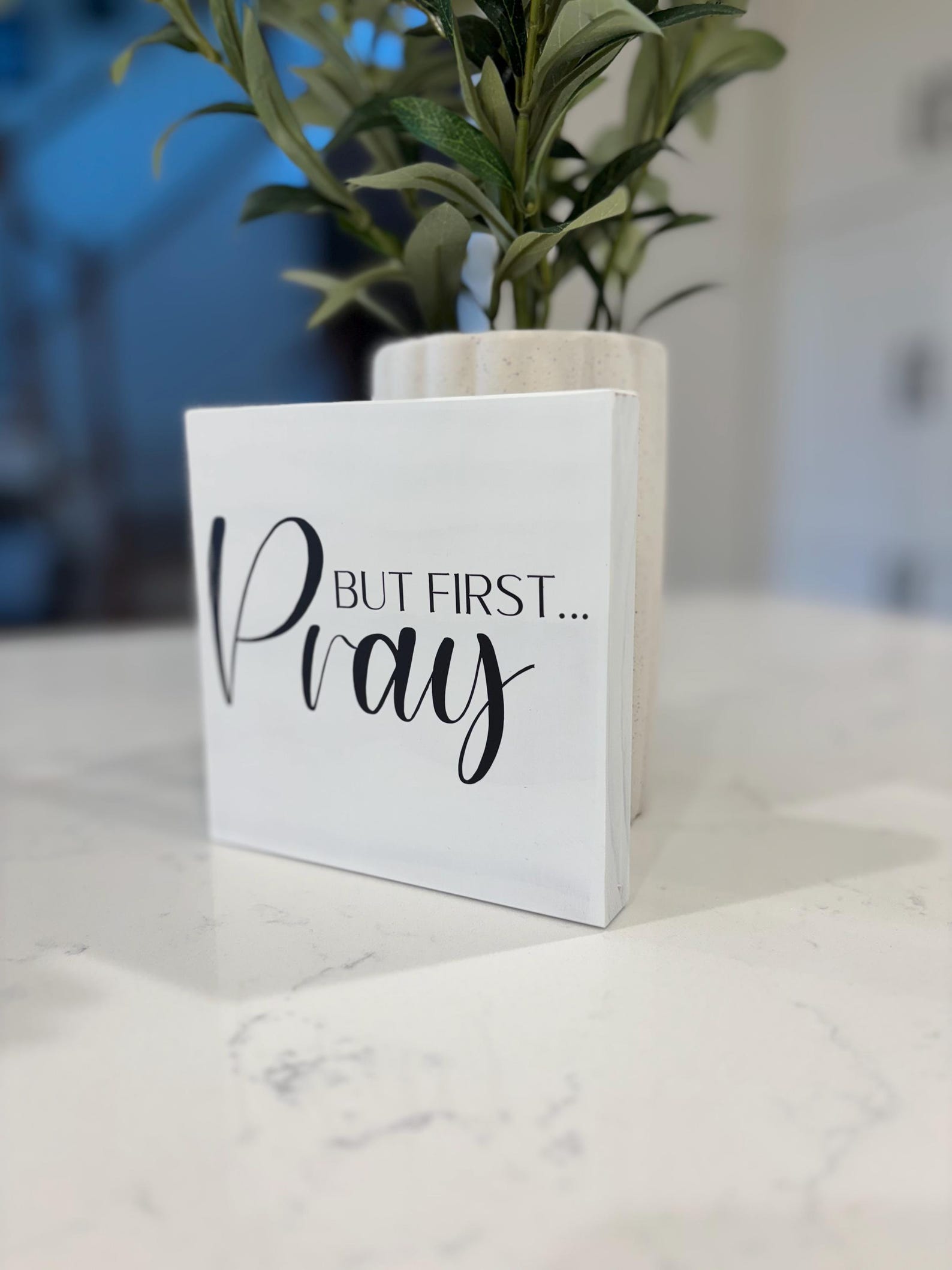 But First Pray Wood Sign, Farmhouse Tiered Tray Decor - Etsy