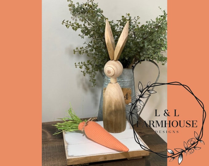 Wood Bunny and Carrot Bundle, Wood Bunny, Carrot, Easter Bunny, Easter ...