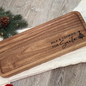 Santa Milk and Cookies Tray, Santa Tray, Family Gift, Milk and Cookies ...