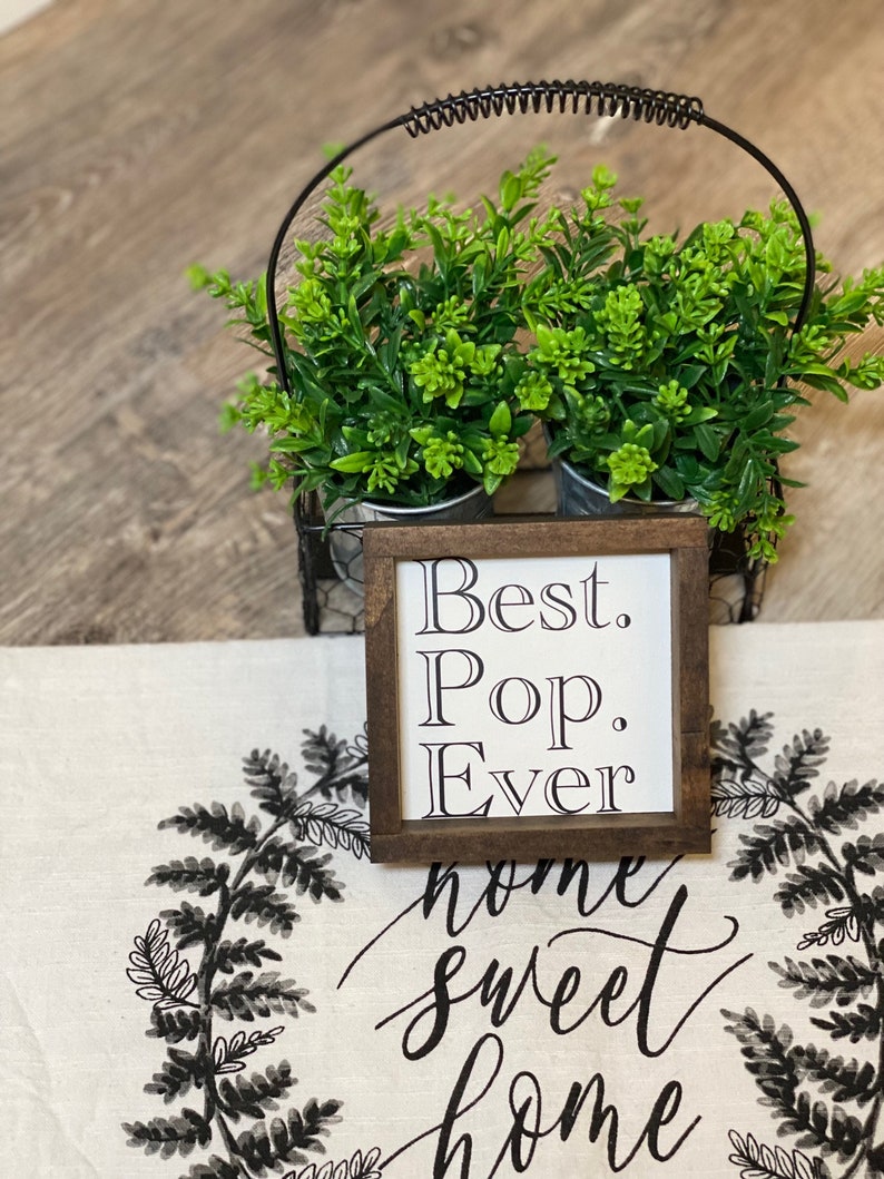 Best Pop Ever Sign, Desk Sign for Office, Fathers Day Gift From Kids ...