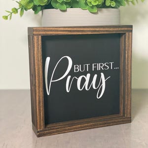 But First Pray Wood Sign, Farmhouse Tiered Tray Decor - Etsy