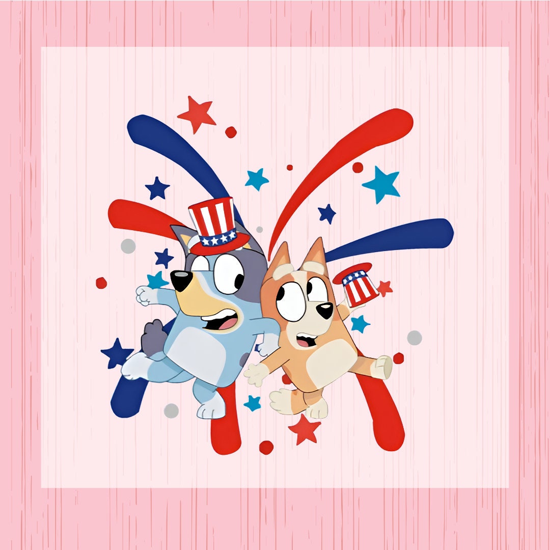 Bluey Fourth Of July Dtf Transfer Etsy