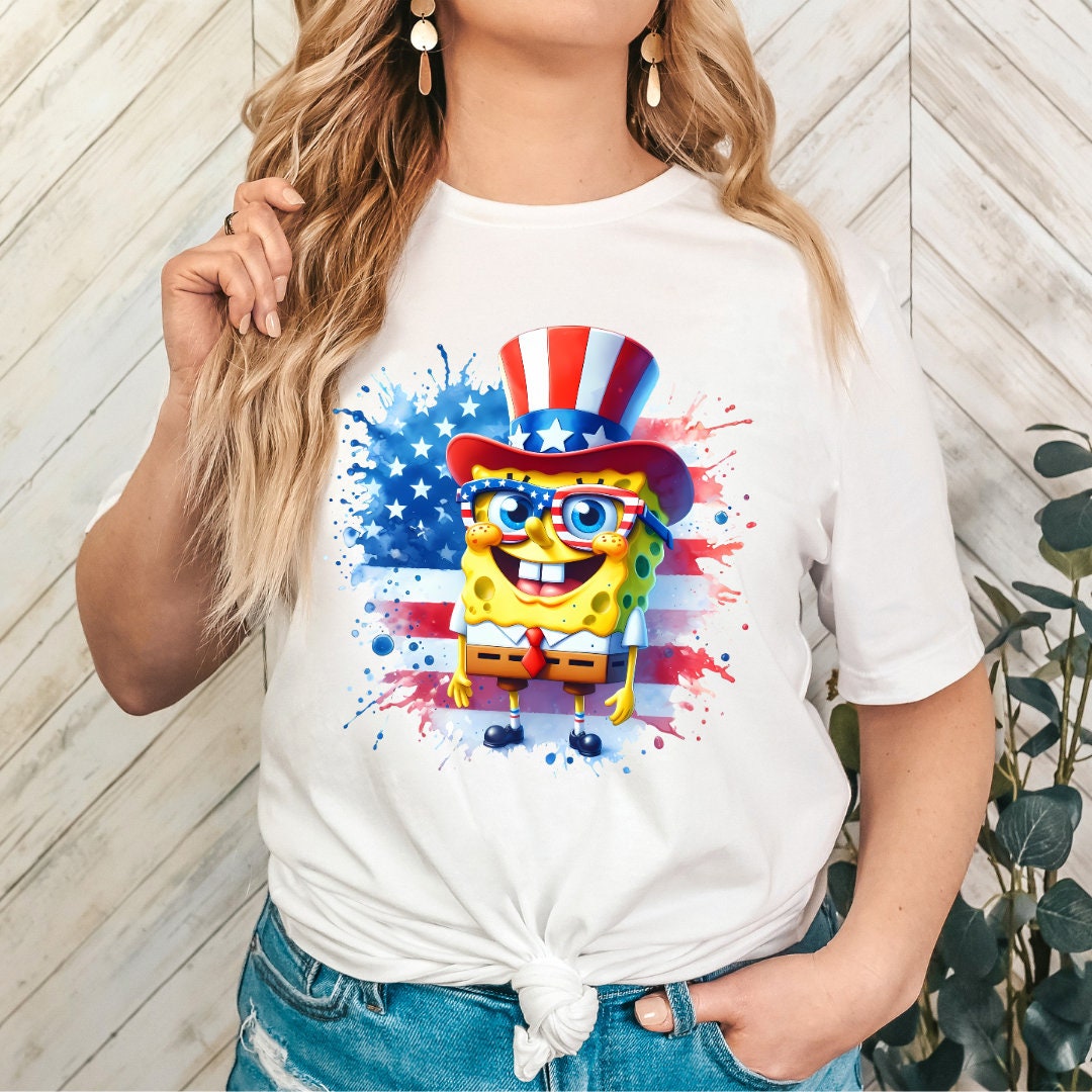 Sponge Guy Fourth of July DTF Transfer - Etsy