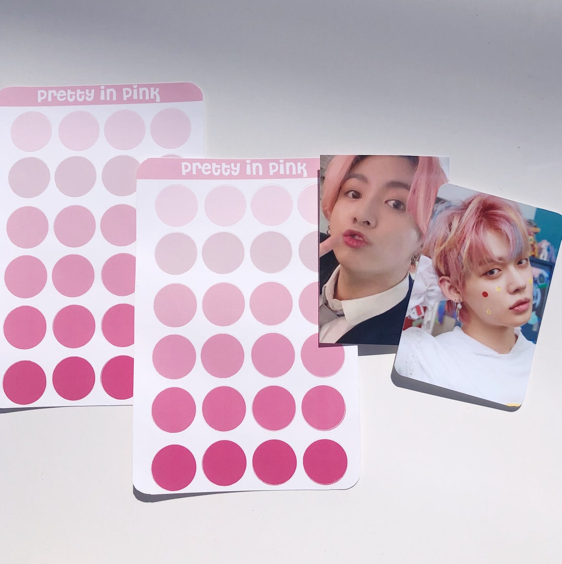 Pink circles pretty in pink sticker sheet | Etsy