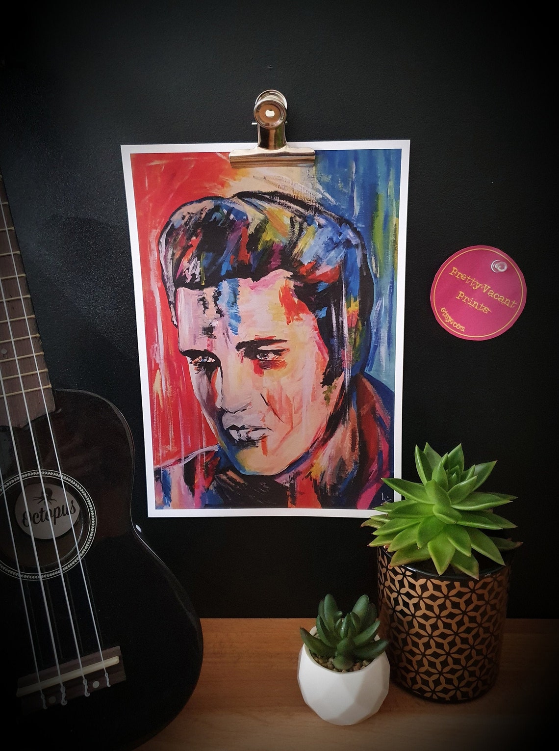 Elvis Presley A4 Print of Original Acrylic Painting, Wall Art, Decor ...