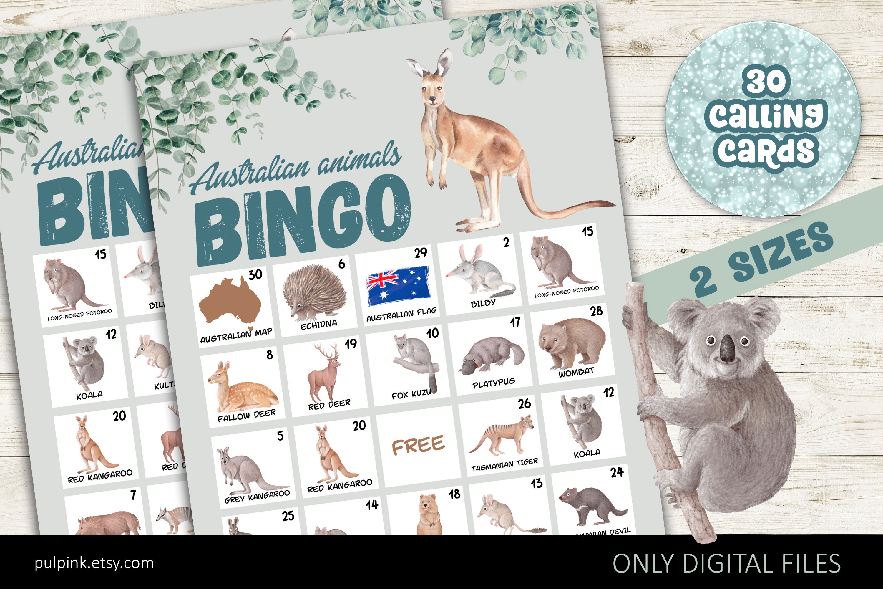 Australian Animal Bingo Cards #australia #bingo #papercraft #diy - lucox.cl