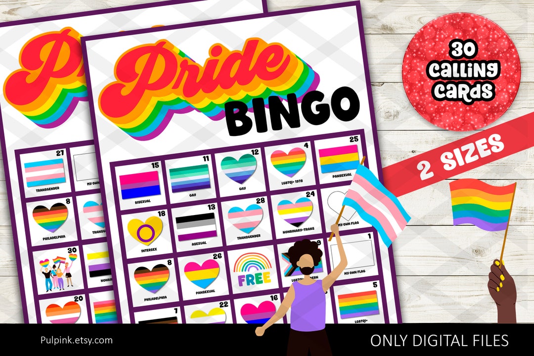 LGTBIQ Juego De Bingo Imprimible Bingo Digital Imprimible Orgullo Dos ...