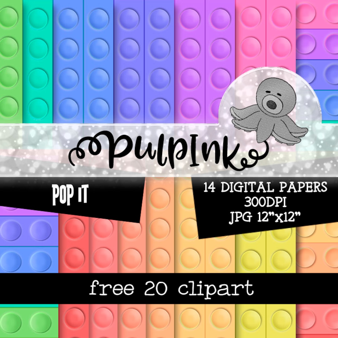 POP-IT Digital Papers, Pop-it Backgrounds, Instant Download, Pack 745 ...