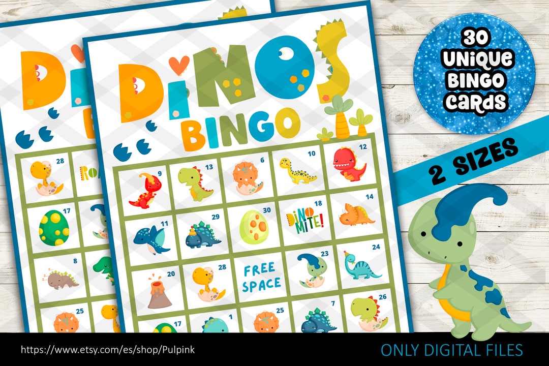 DINOSAURS Printable BINGO Game Instant Download Printable - Etsy