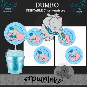 Instant Download Dumbo CIRCUS Printable MEGA Pack / Blue Dumbo - Etsy