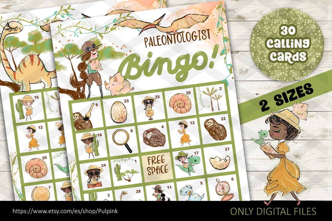 PALEONTOLOGIST Printable BINGO Game Instant Download - Etsy