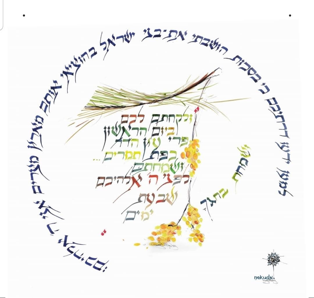 Sukkot / 3 Hebrew Calligraphic Painting / Torah Verses / Decoration ...